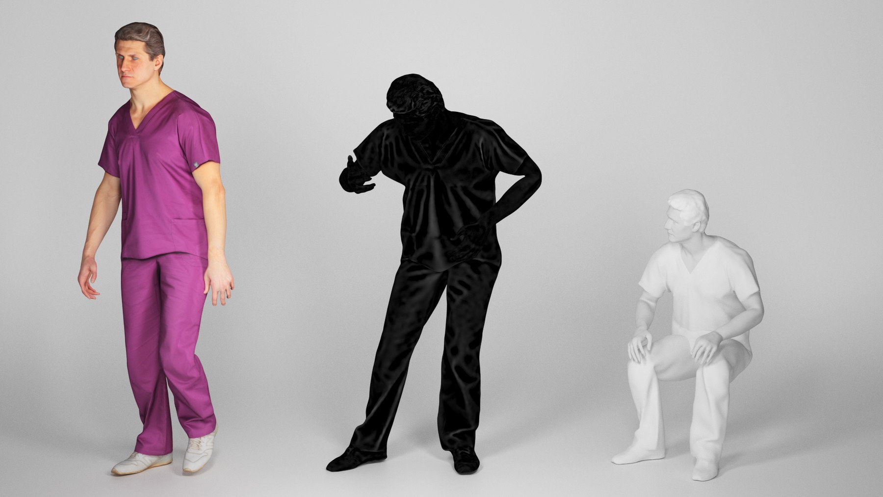 ArtStation - Animated surgeon in violet uniform: walking, working ...