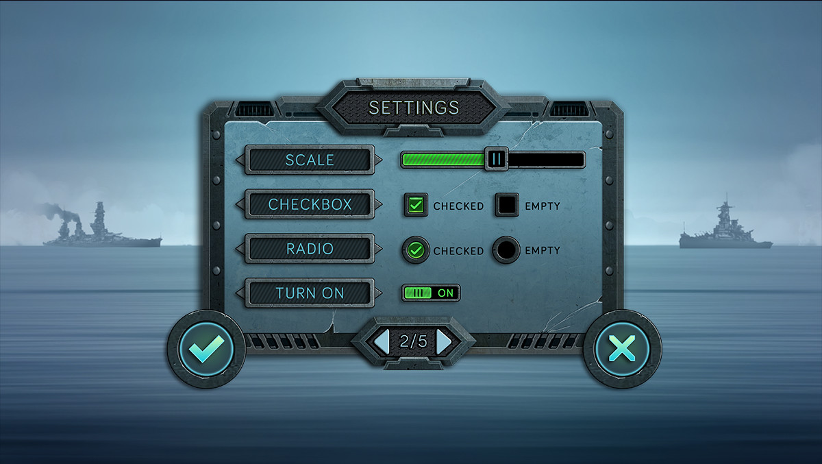 ArtStation - [UIFBRCA] BATTLESHIP -Mobile UI Kit | Game Assets