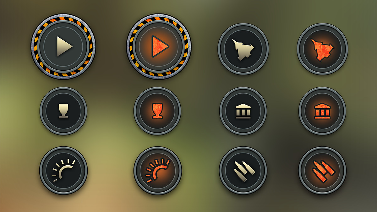 ArtStation - [UIFBRCA] WarZone - Military Mobile UI Set | Game Assets