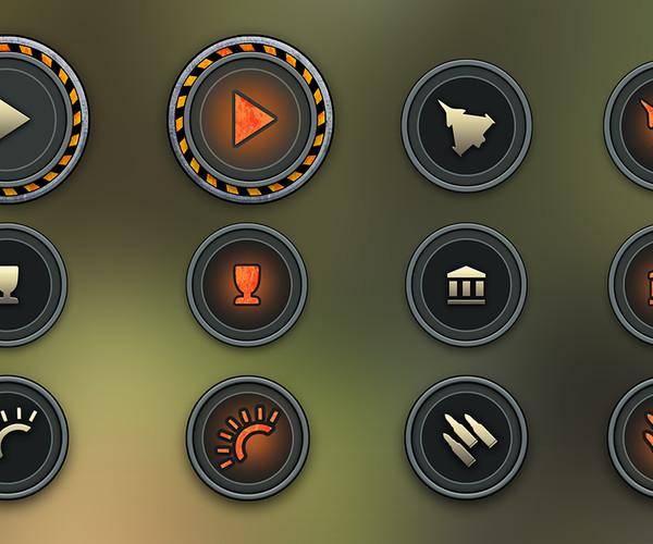 ArtStation - [UIFBRCA] WarZone - Military Mobile UI Set | Game Assets