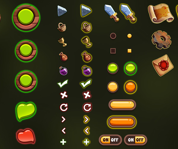 ArtStation - [UIFBRCA] ElvenPath Medieval UI Kit | Game Assets