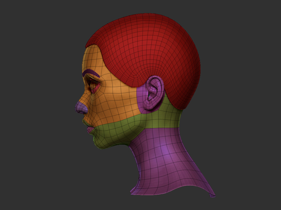 ArtStation - Female head base mesh Low-poly | Resources