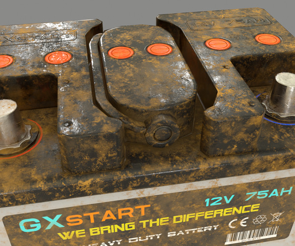 ArtStation - PBR Car Battery - White | Game Assets