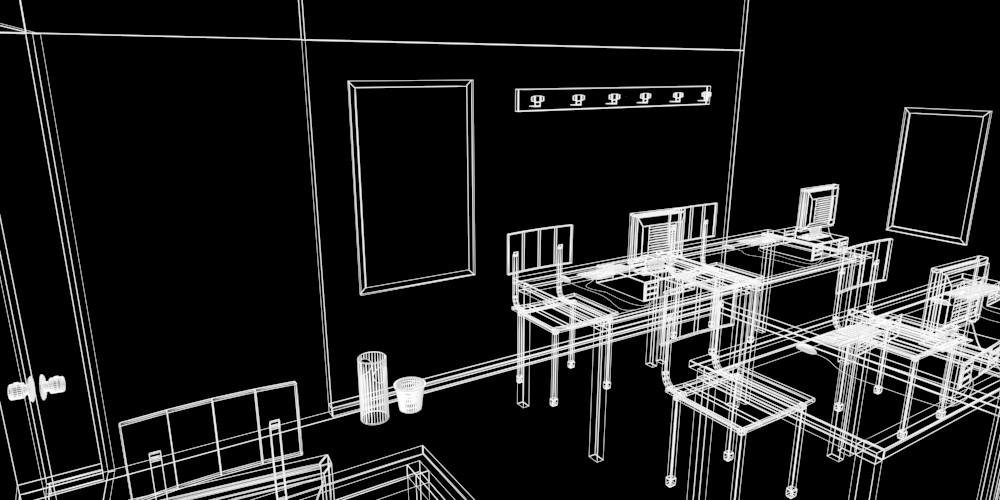 ArtStation - class room interior classroom office chair desk pc ...