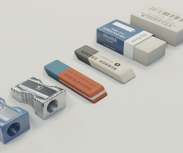 ArtStation - Eraser and Pencil Sharpener 3D Model | Game Assets