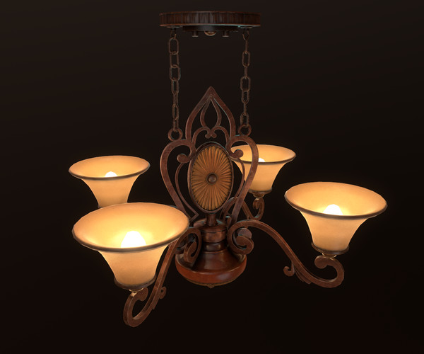 ArtStation - Ceiling Lamp - PBR Model | Game Assets