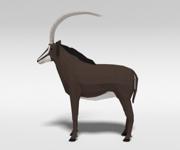 ArtStation - Low Poly Cartoon Sable Antelope | Resources