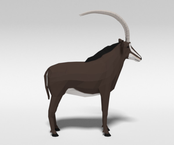 ArtStation - Low Poly Cartoon Sable Antelope | Resources