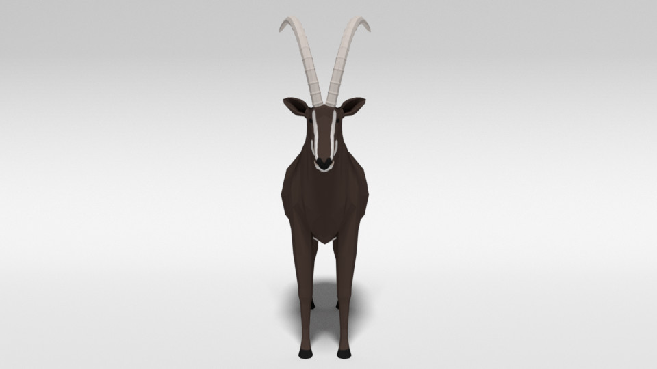 ArtStation - Low Poly Cartoon Sable Antelope | Resources