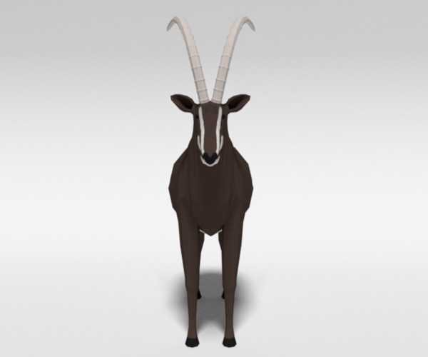 ArtStation - Low Poly Cartoon Sable Antelope | Resources