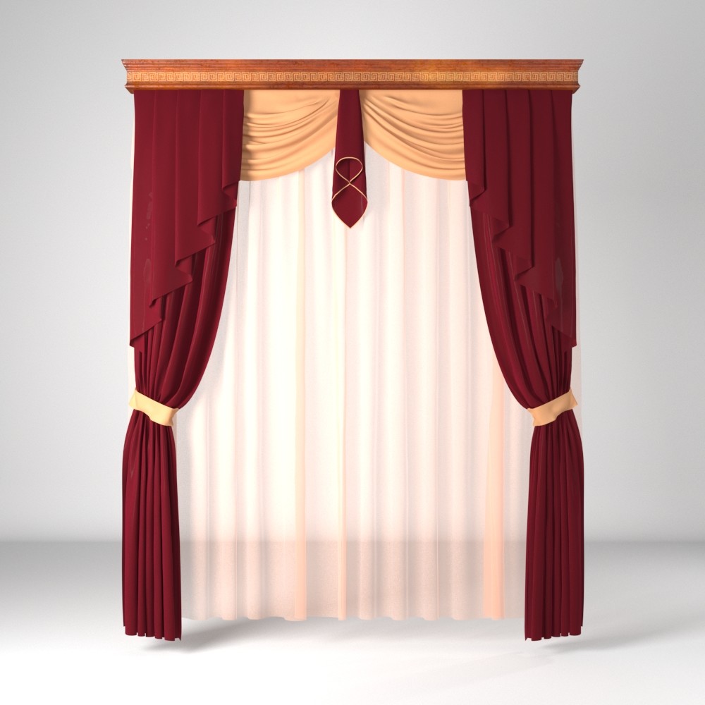 ArtStation - №602 Curtain 3D high poly model for architectural ...