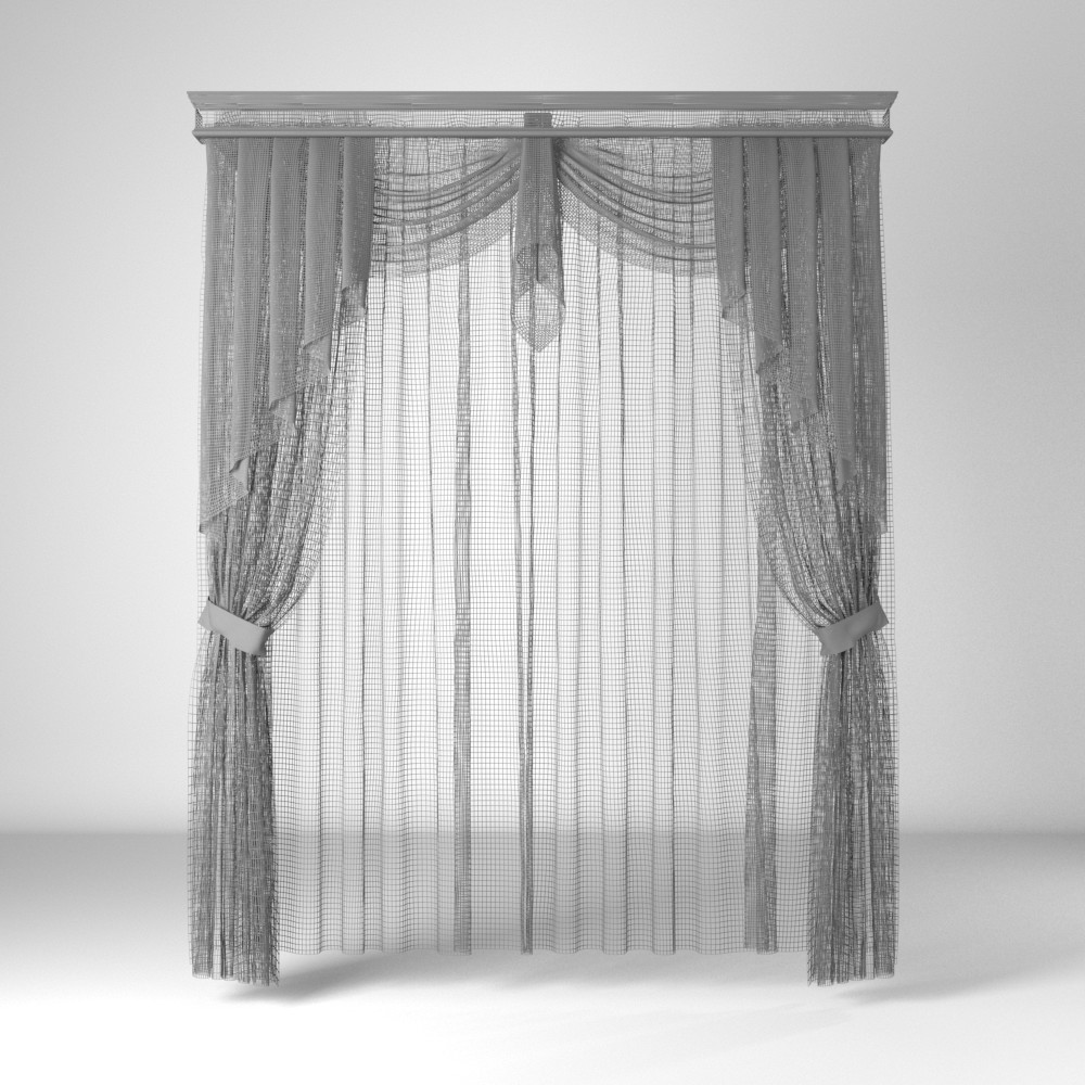ArtStation - №602 Curtain 3D high poly model for architectural ...