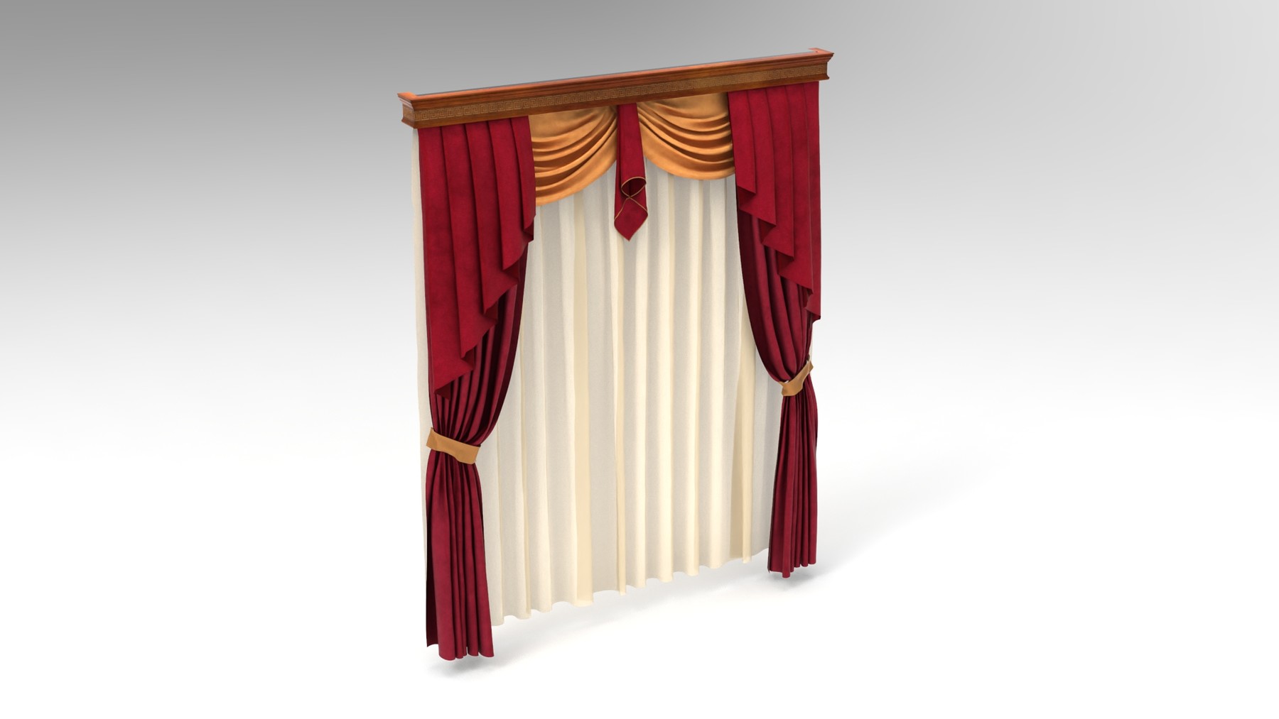 ArtStation - №602 Curtain 3D high poly model for architectural ...