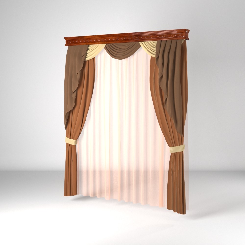 ArtStation - №601 Curtain 3D high poly model for architectural ...