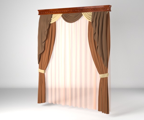 ArtStation - №601 Curtain 3D high poly model for architectural ...