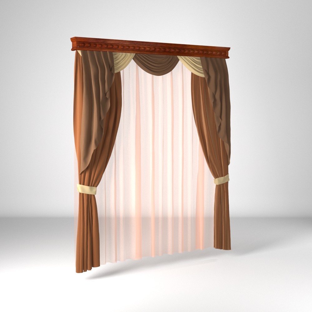 ArtStation - №601 Curtain 3D high poly model for architectural ...
