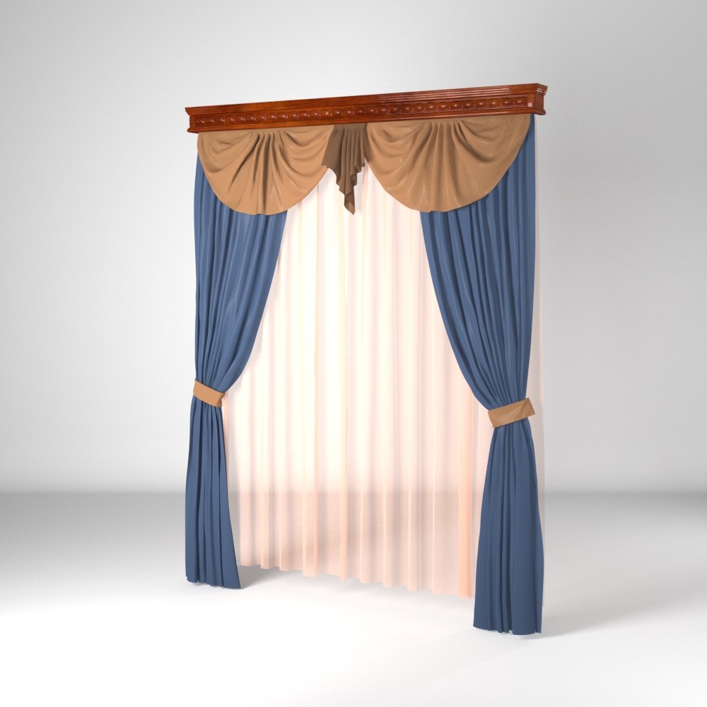 ArtStation - №607 Curtain 3D high poly model for architectural ...