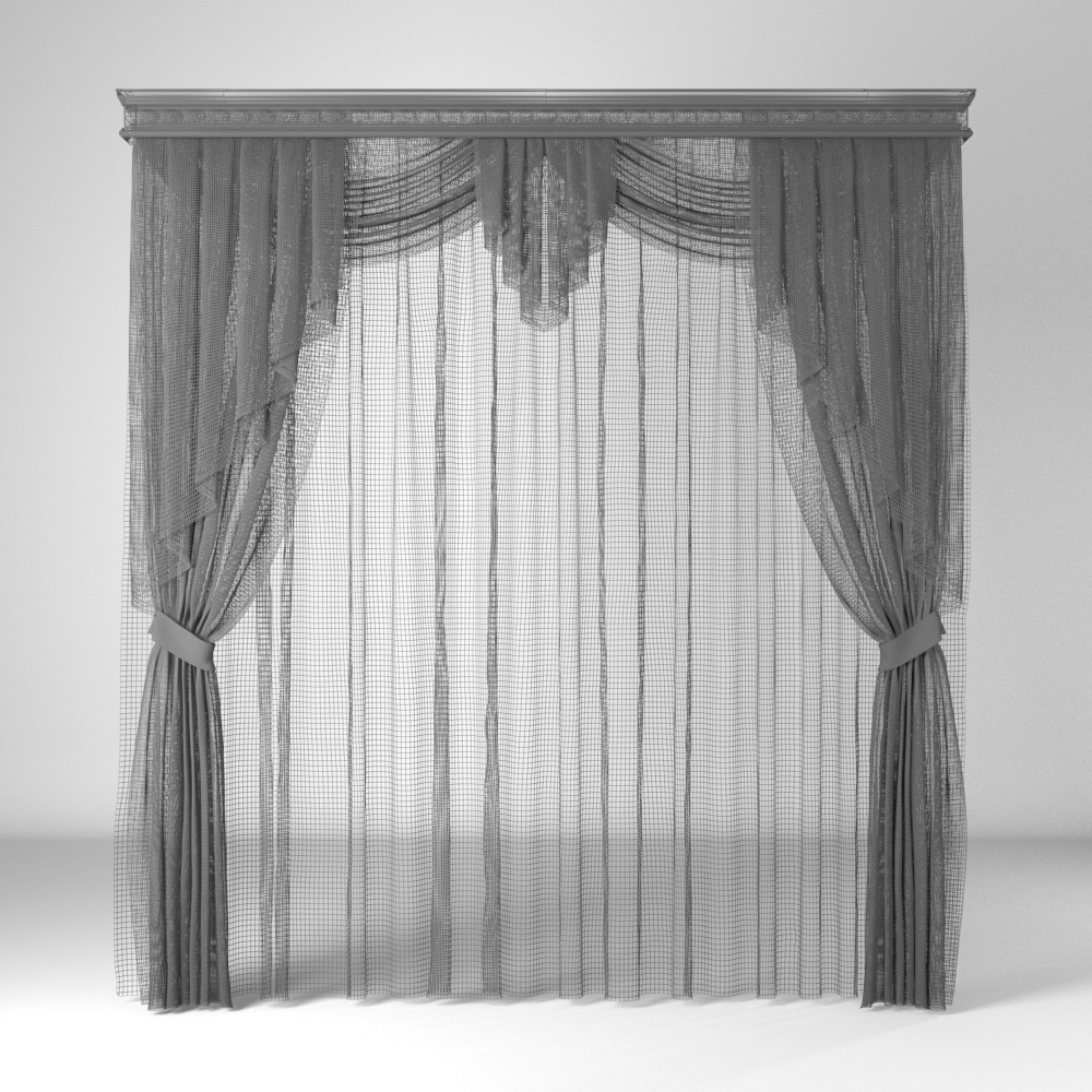 ArtStation - №801 Curtain 3D high poly model for architectural ...