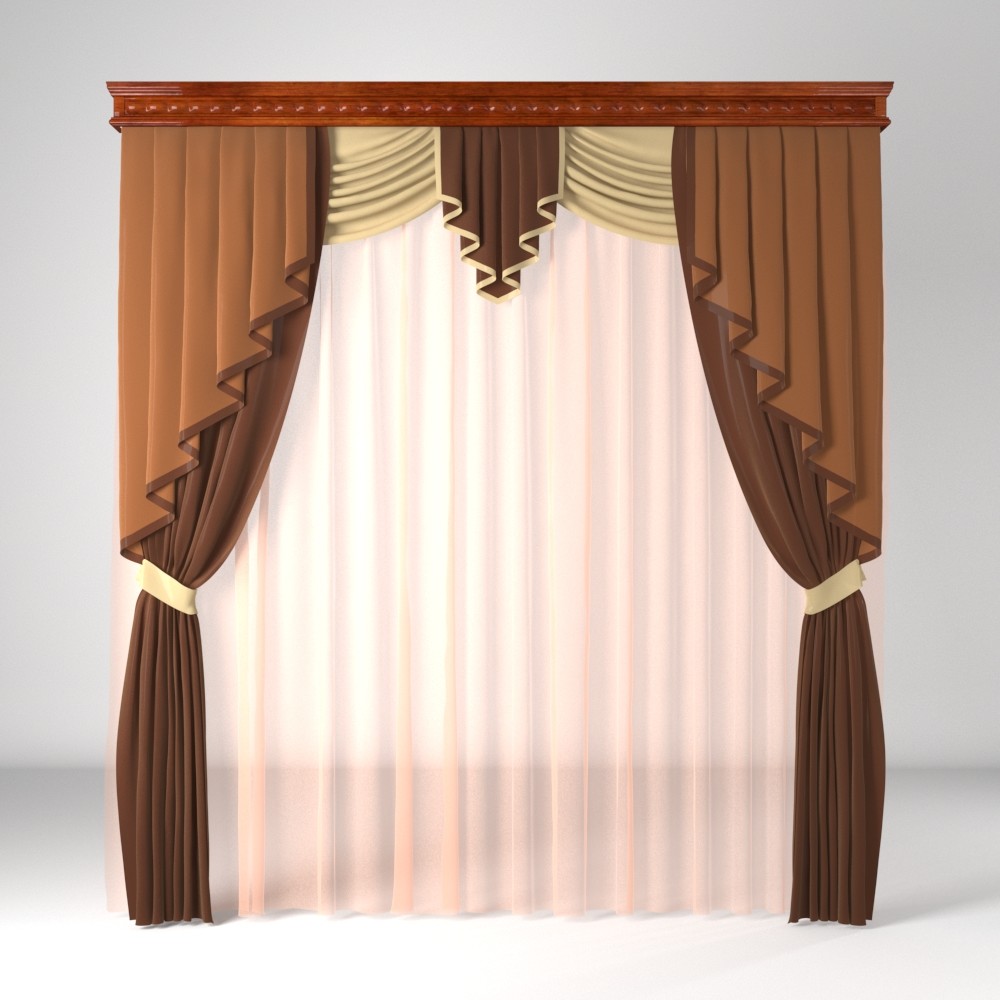 ArtStation - №801 Curtain 3D high poly model for architectural ...