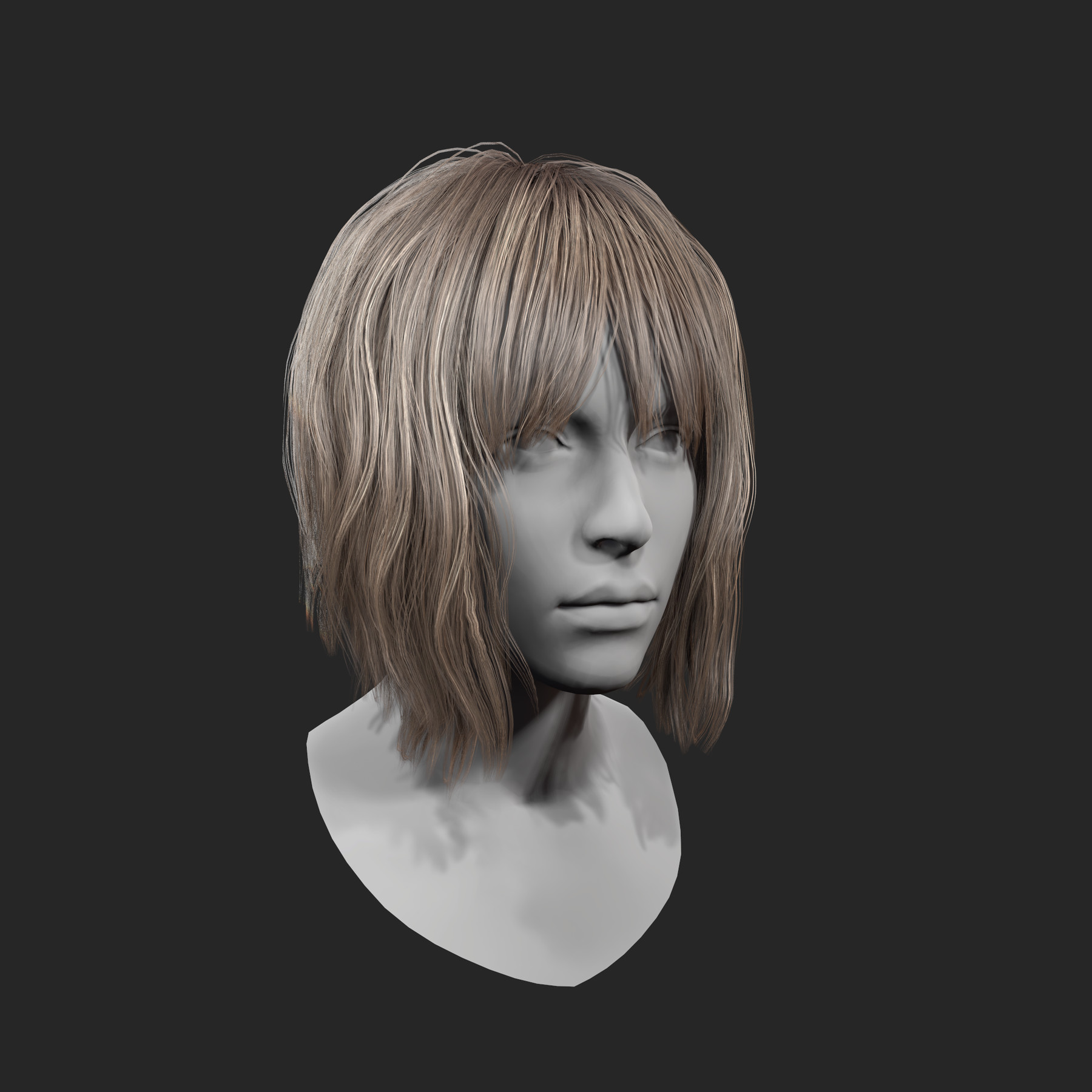 ArtStation - Realtime Medium Length Hairstyle | Game Assets