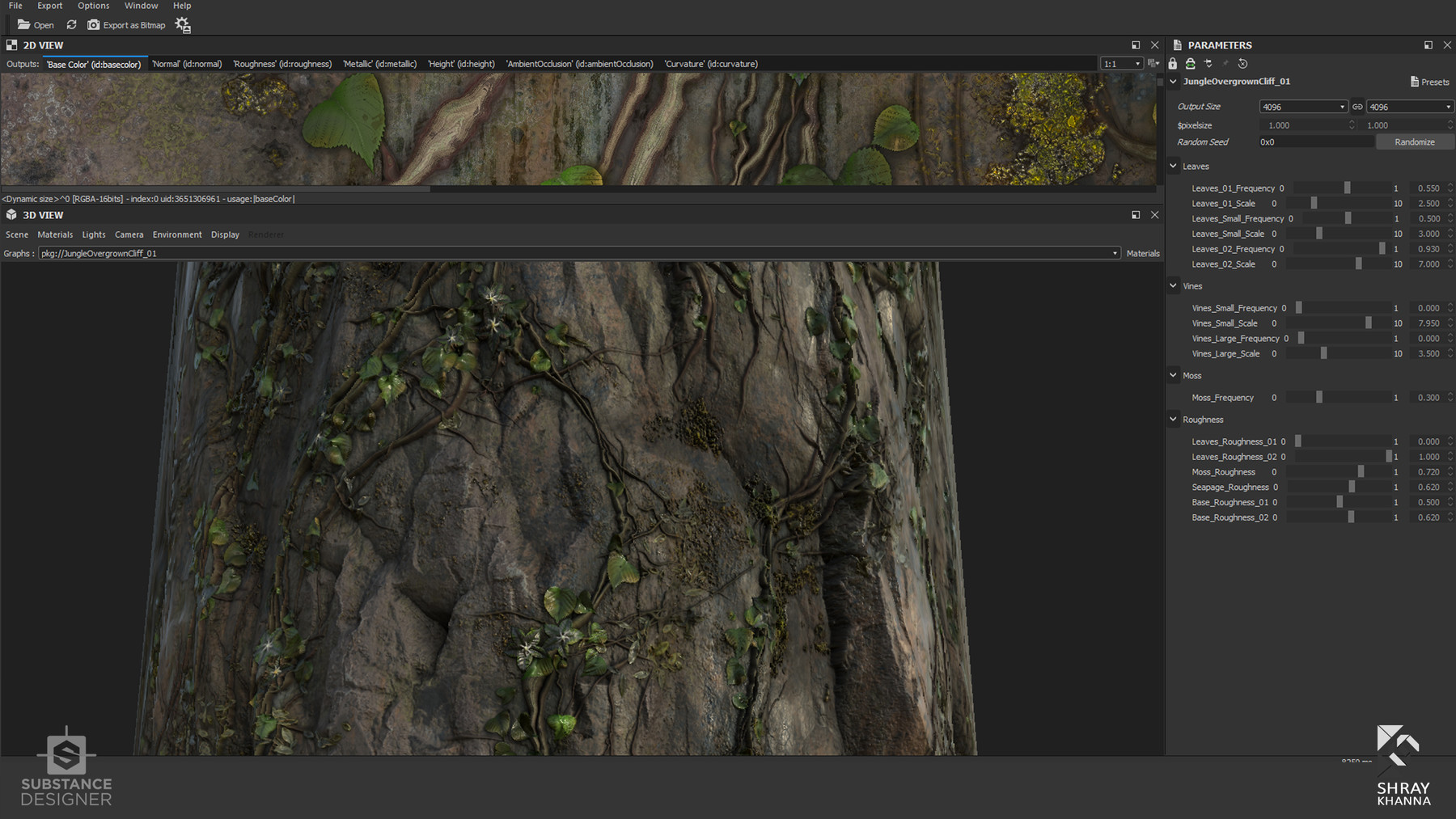 ArtStation - Substance Material I Textures I Jungle Overgrown Cliff ...