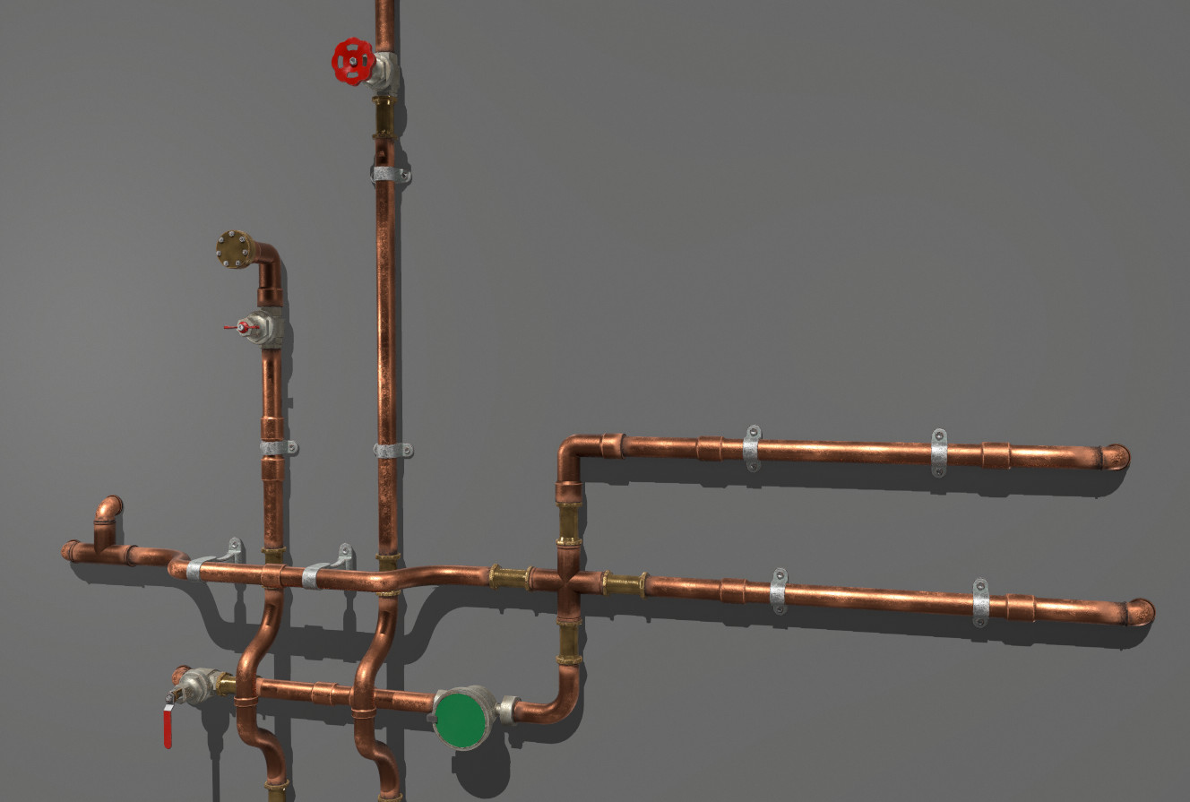 ArtStation - Copper Water Pipes | Game Assets