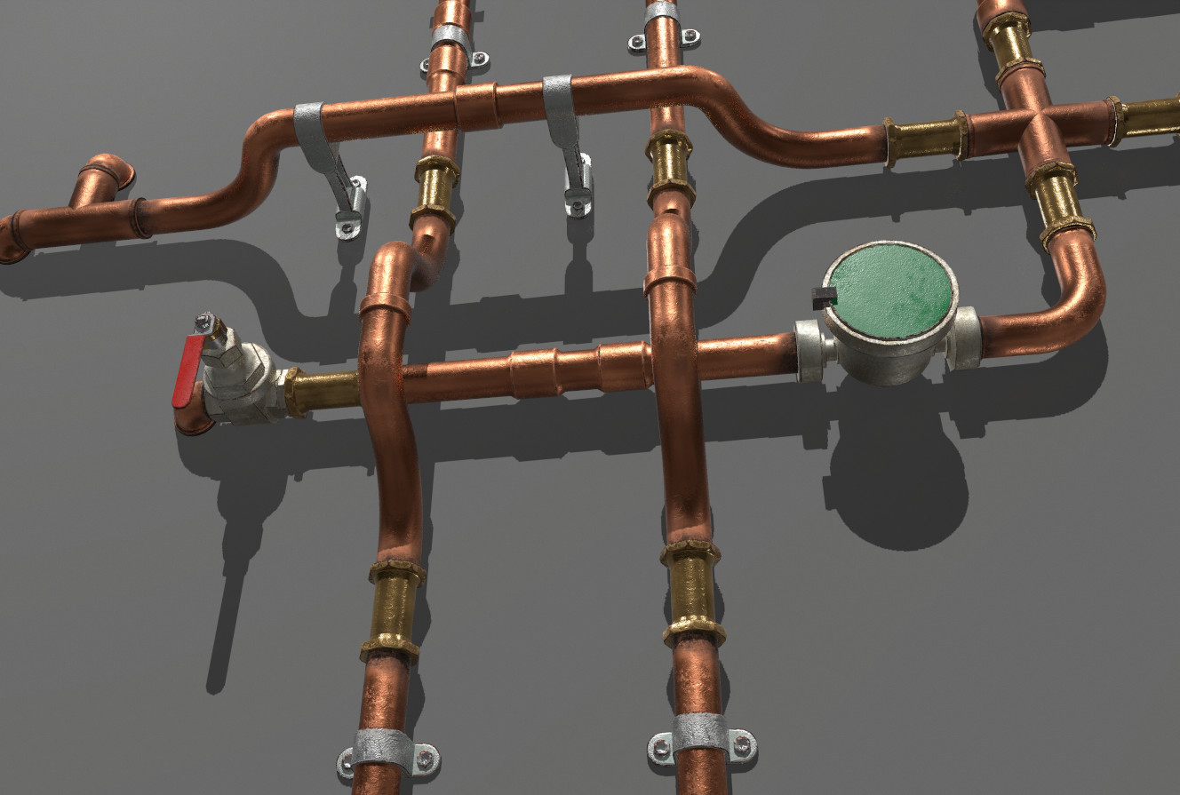 ArtStation - Copper Water Pipes | Game Assets