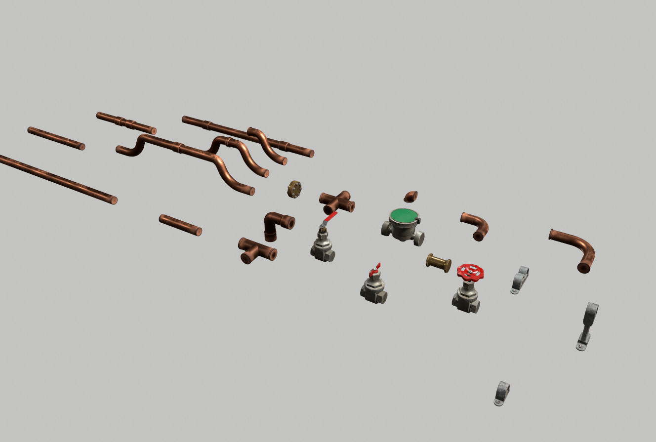 ArtStation - Copper Water Pipes | Game Assets