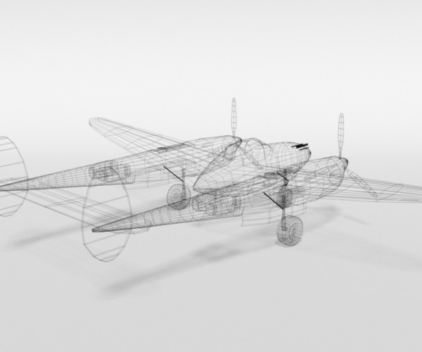 ArtStation - Low Poly Cartoon Lockheed P38 - Lighting WWII Airplane ...