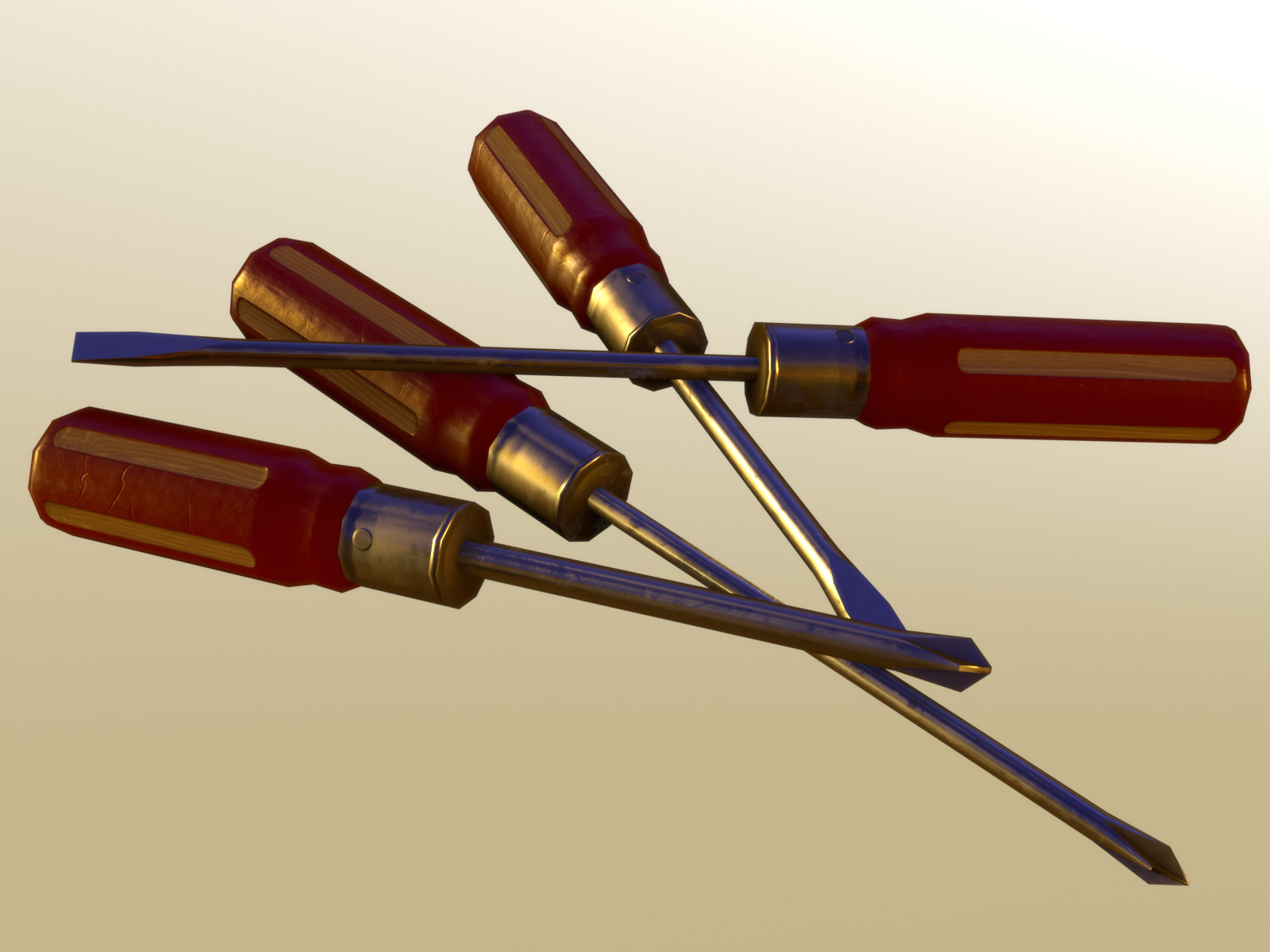 ArtStation - Screwdrivers Wooden Red | Game Assets
