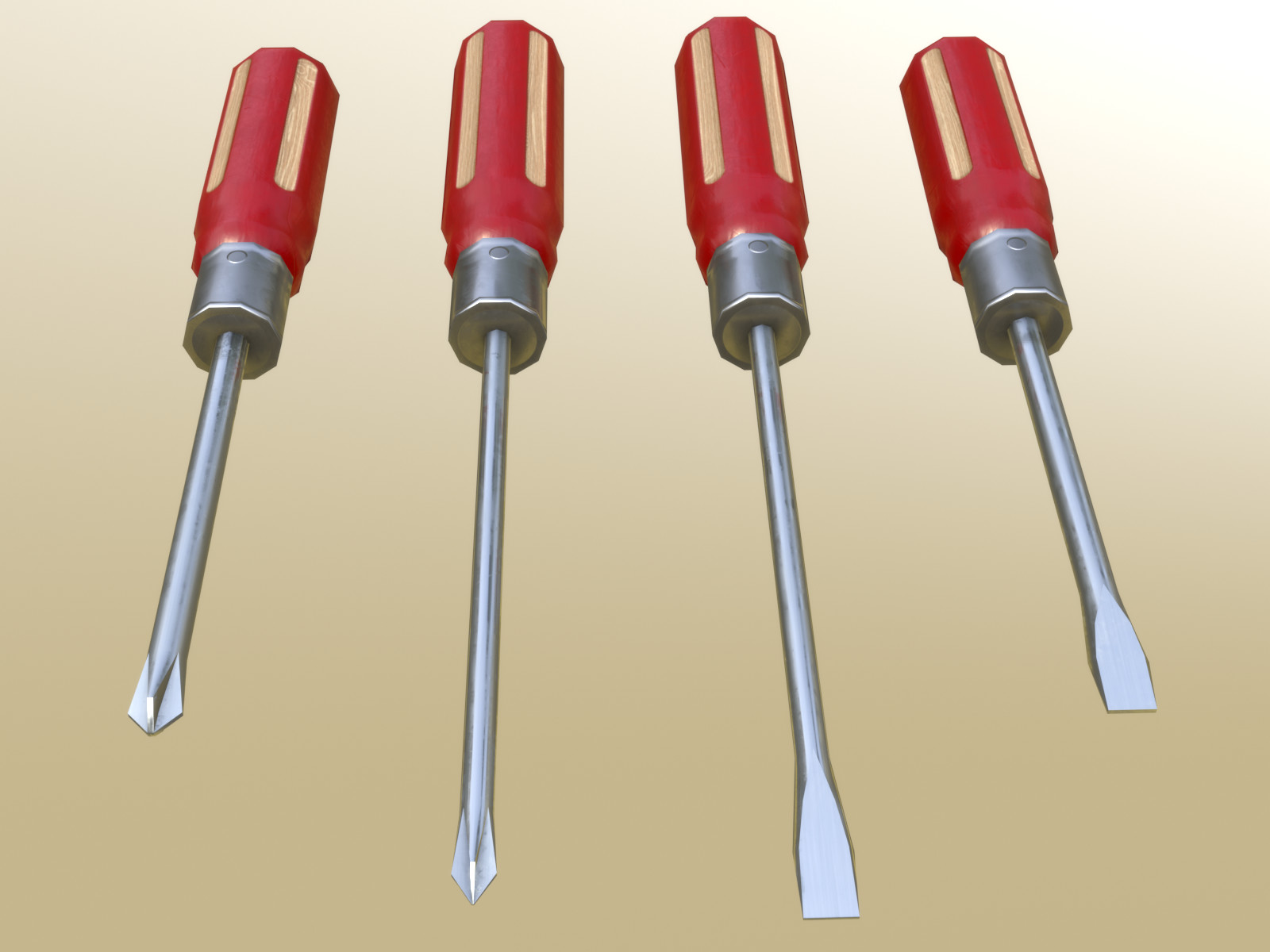 ArtStation - Screwdrivers Wooden Red | Game Assets