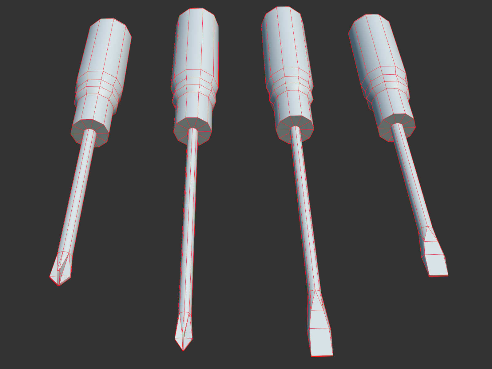 ArtStation - Screwdrivers Wooden Red | Game Assets