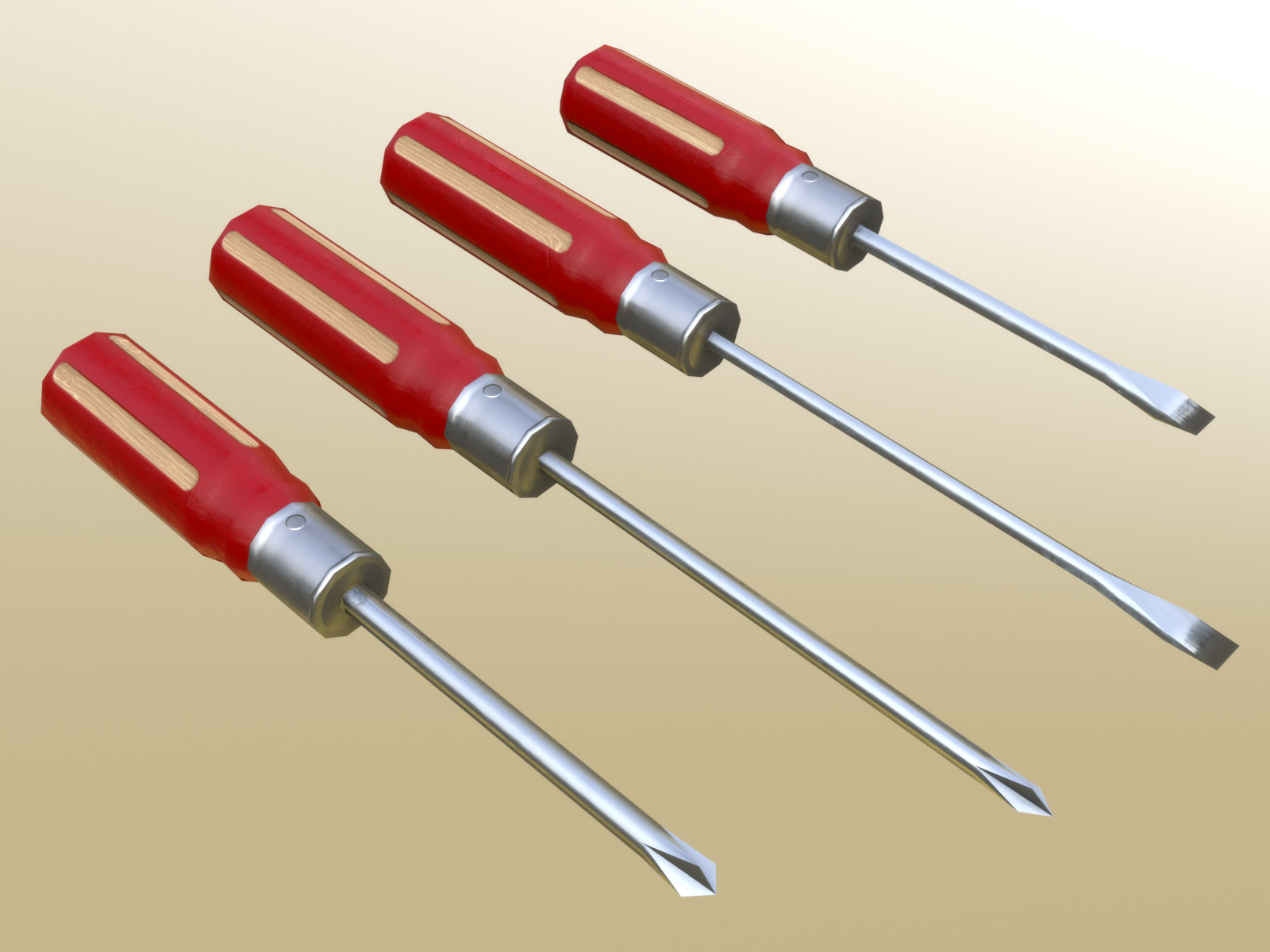 ArtStation - Screwdrivers Wooden Red | Game Assets