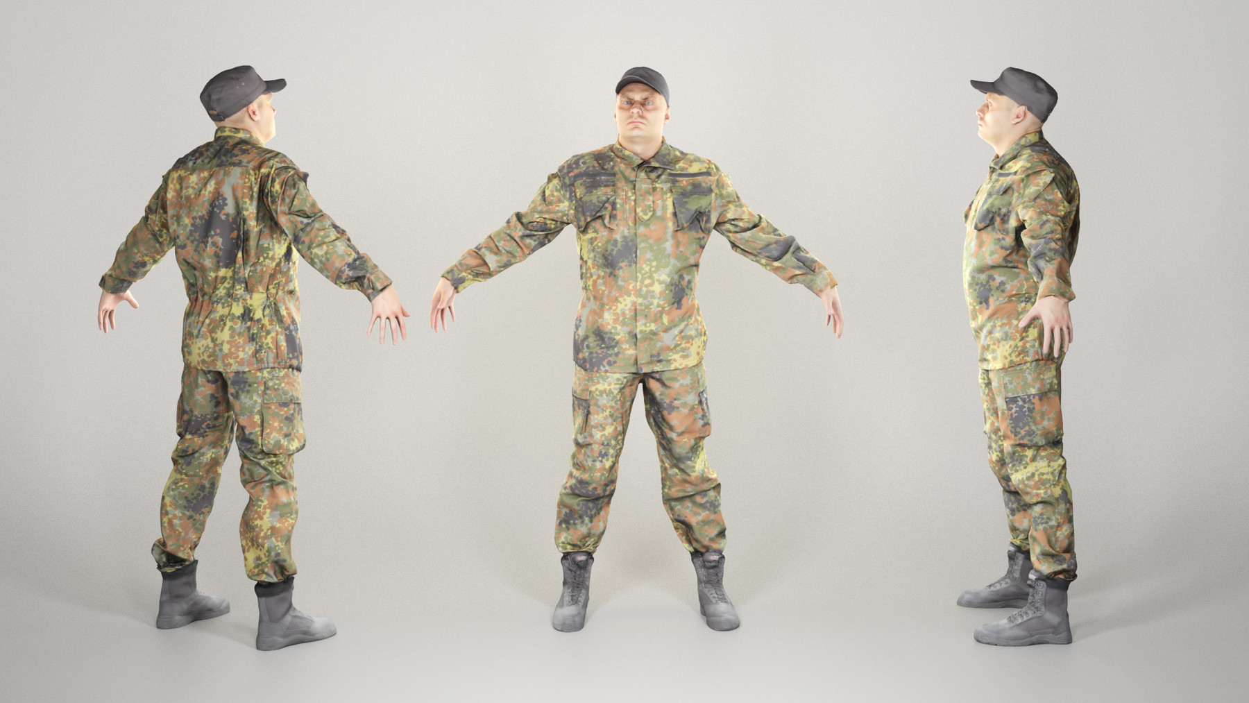 ArtStation - Soldier in German military uniform in A-pose 96 | Resources