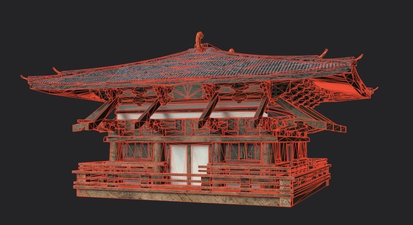 ArtStation - japanese house-PBR Low-poly 3D model | Game Assets