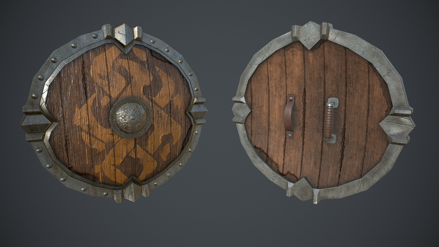ArtStation - 15 low poly ancient sheild + 4k PBR texture and material ...