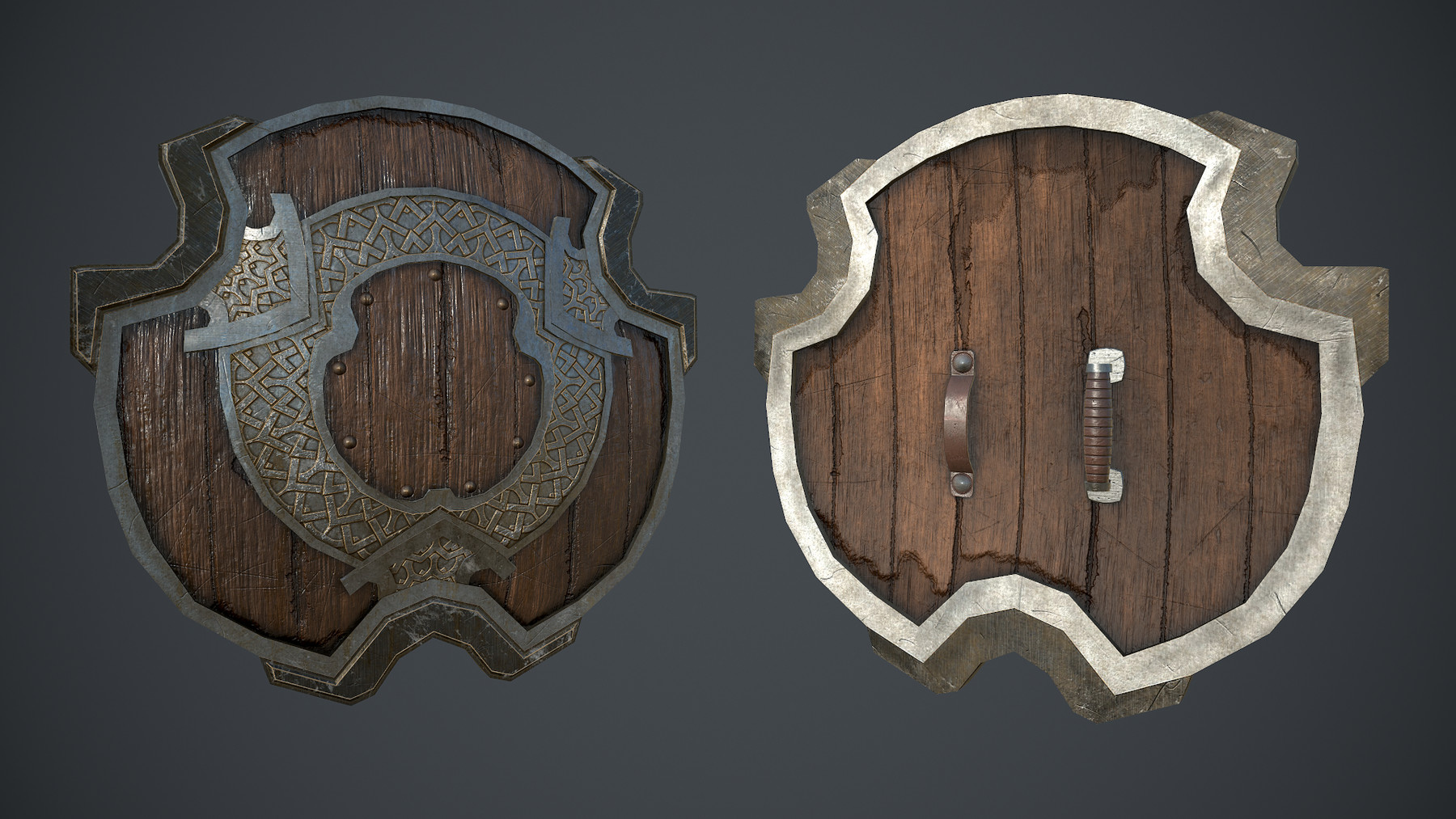 ArtStation - 15 low poly ancient sheild + 4k PBR texture and material ...