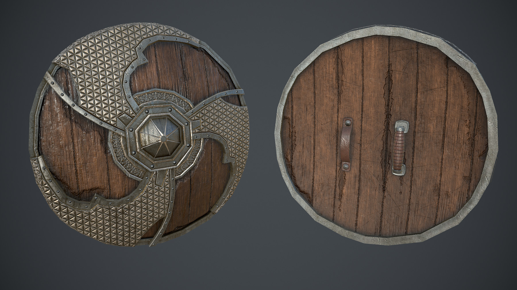 ArtStation - 15 low poly ancient sheild + 4k PBR texture and material ...