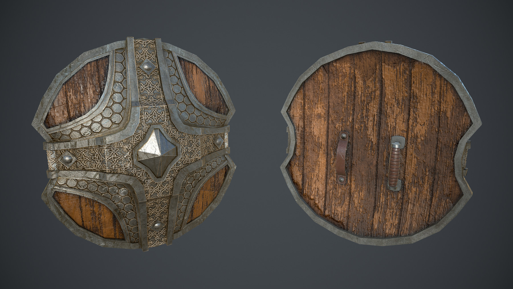 ArtStation - 15 low poly ancient sheild + 4k PBR texture and material ...