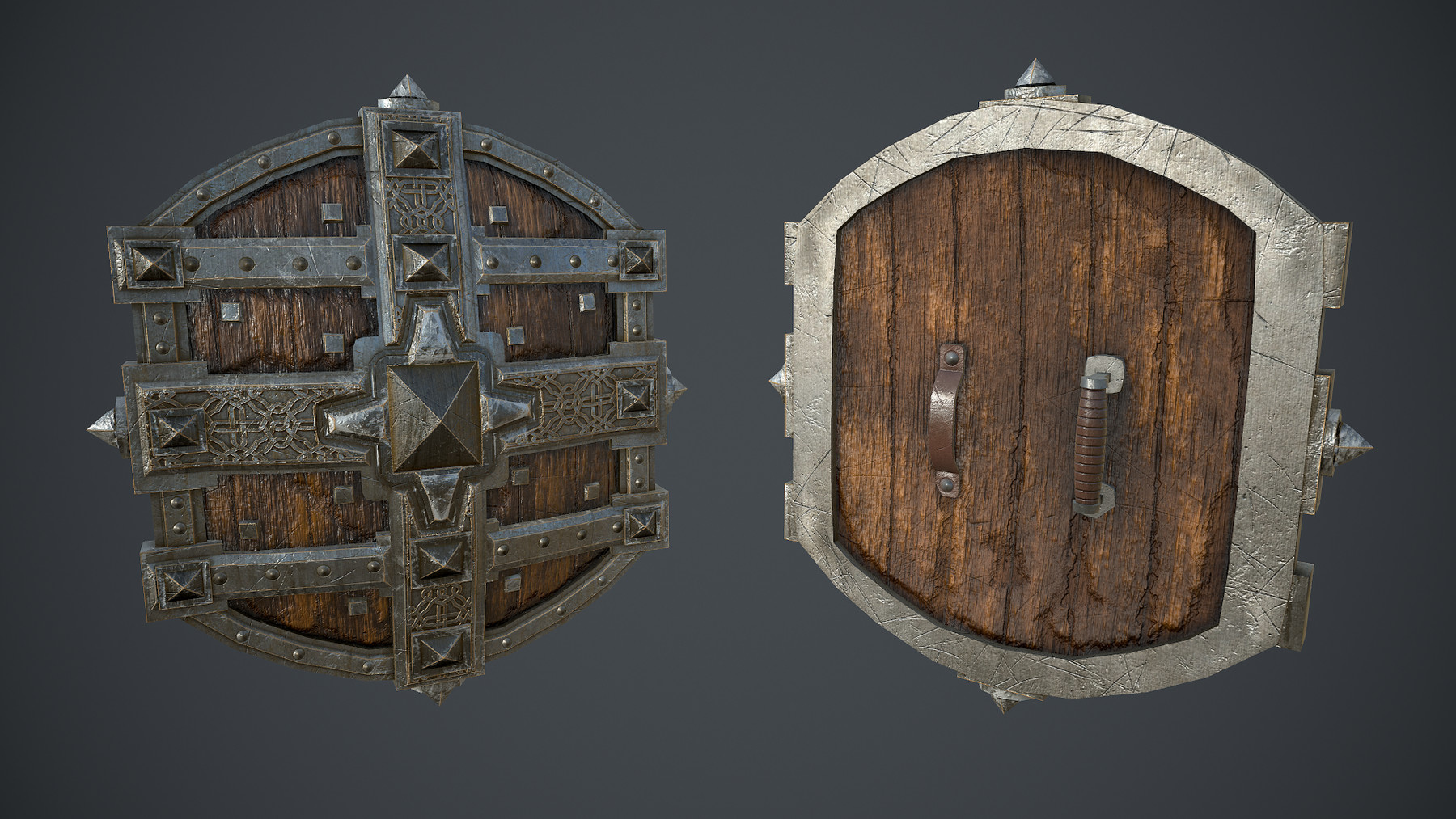 ArtStation - 15 low poly ancient sheild + 4k PBR texture and material ...