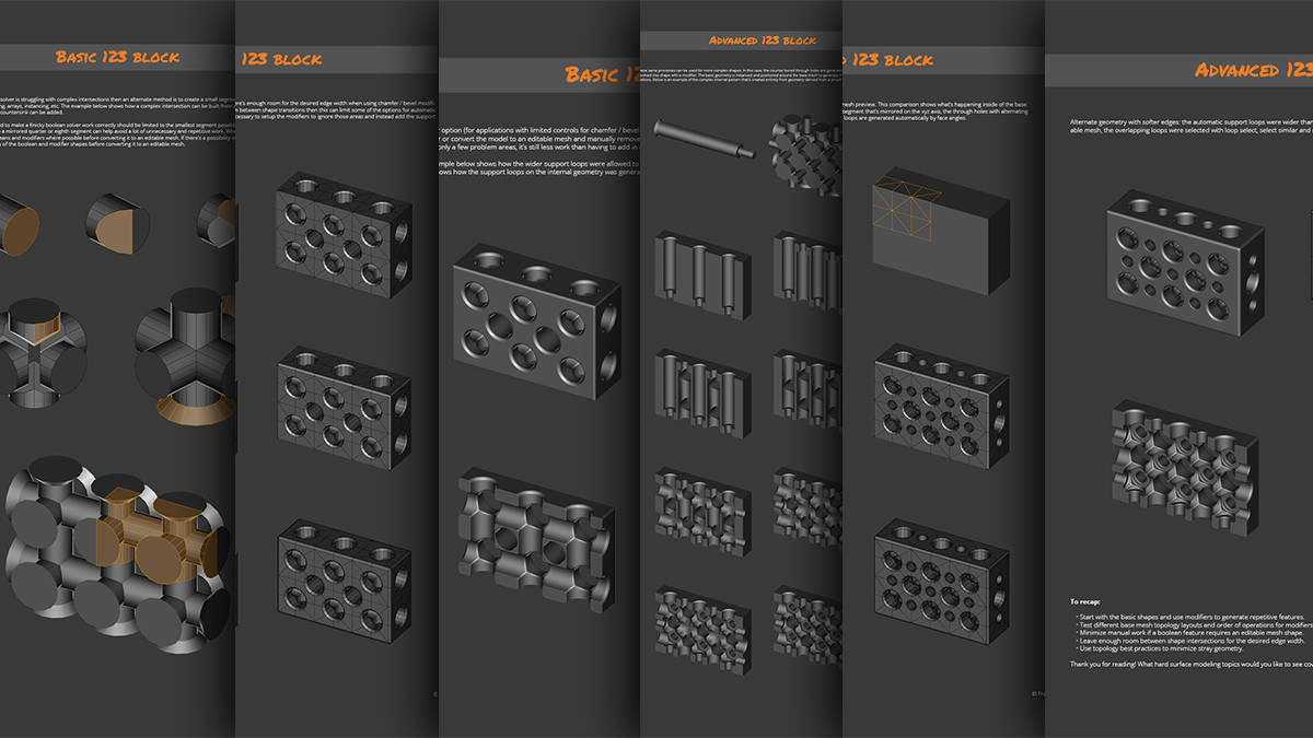 Artstation Boolean Sub D Hard Surface Modeling 123 Blocks Tutorial And Models Tutorials