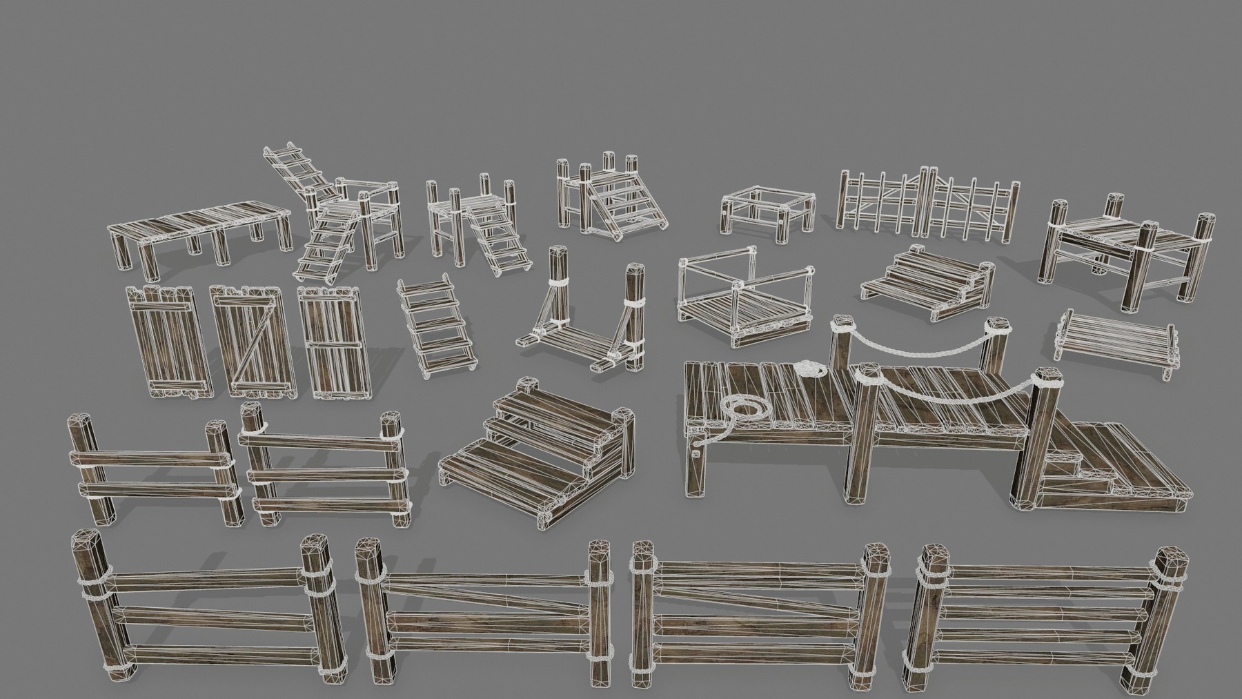 ArtStation - wood and rope | Game Assets