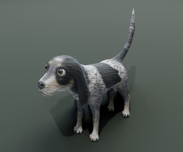 ArtStation - Cartoon Hound Dog 3D Model | Game Assets
