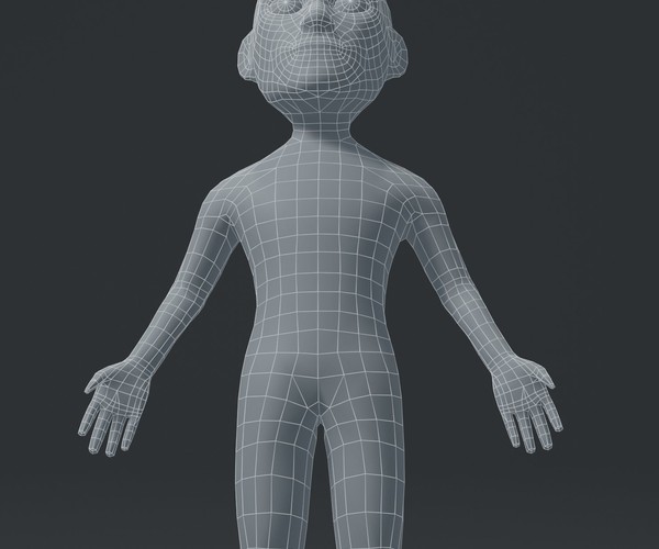ArtStation - Male Body Cartoon Base Mesh 3D Model | Game Assets