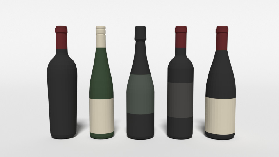 ArtStation - Low Poly Cartoon Wine Bottles | Resources
