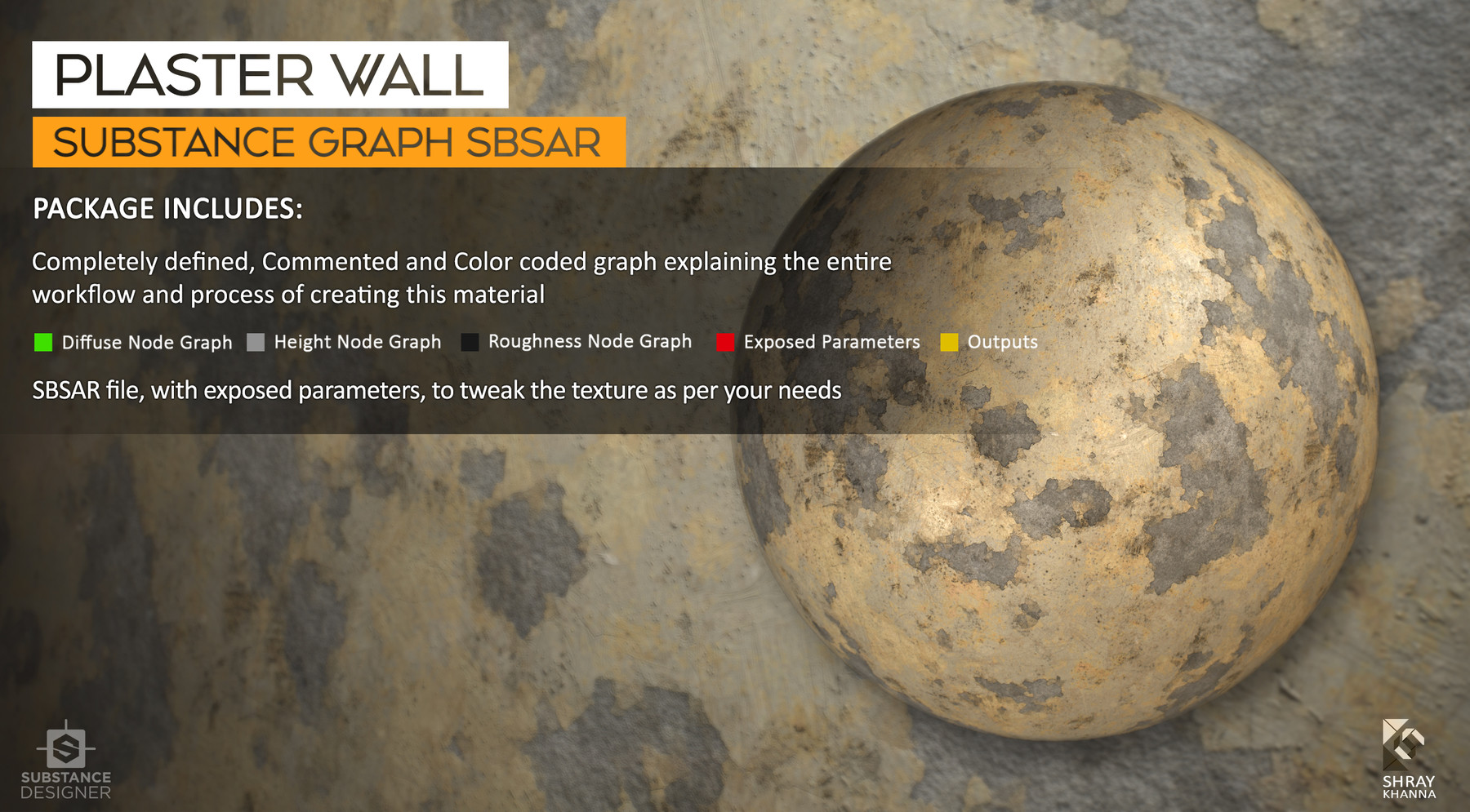 ArtStation - Substance Material I Plaster Wall Basic I Free | Tutorials