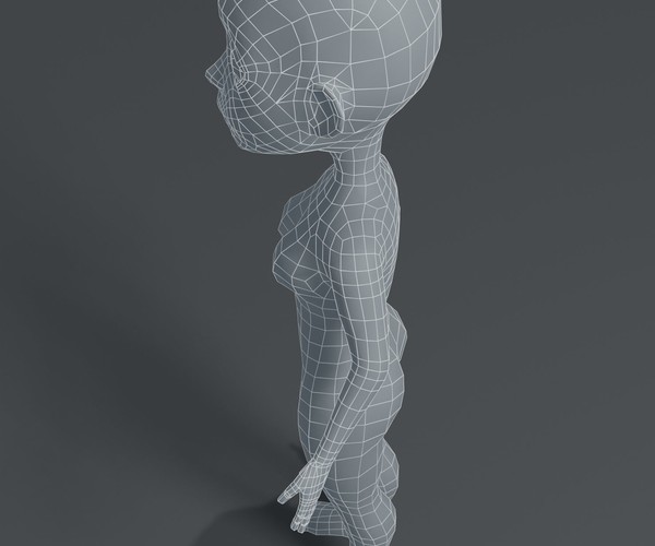 ArtStation - Female Body Cartoon Base Mesh 3D Model | Game Assets