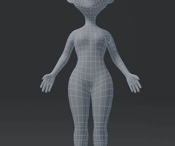 ArtStation - Female Body Cartoon Base Mesh 3D Model | Game Assets