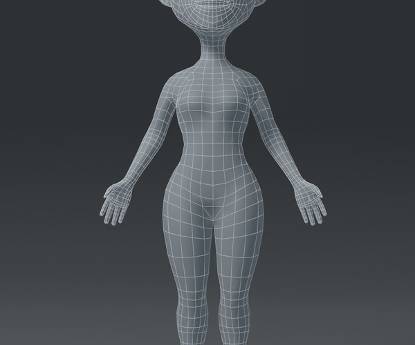 ArtStation - Female Body Cartoon Base Mesh 3D Model | Game Assets