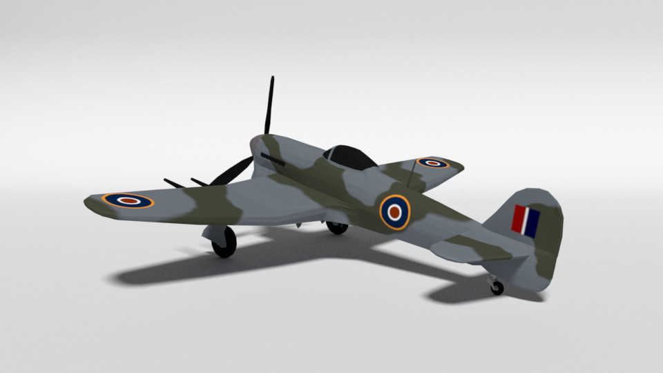ArtStation - Low Poly Cartoon Hawker Typhoon WWII Airplane | Resources